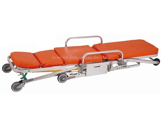First Aid Patient Transfer Stretcher , Orange Collapsible Ambulance Stretcher