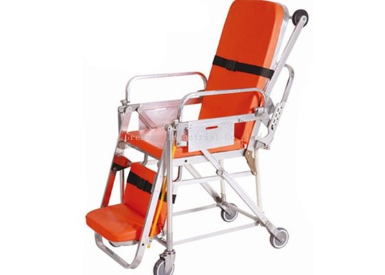 First Aid Patient Transfer Stretcher , Orange Collapsible Ambulance Stretcher