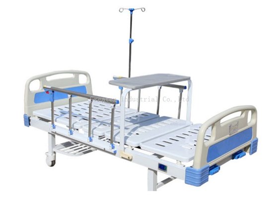 2 Function 2 Crank Manual Hospital Bed Comfortable With Dinning Table / Mattress