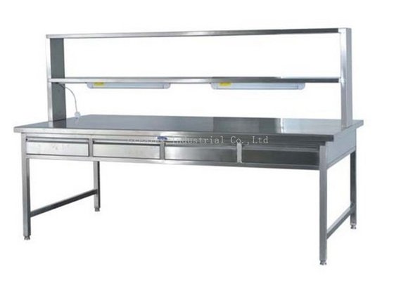 Durable Stainless Steel Medical Table With Light For Packing Sterilized Surgical Instrument