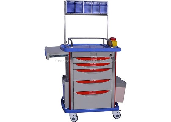ABS Plastic Medical Trolley With Anesthesia Bridge Frame / Medicine Containers
