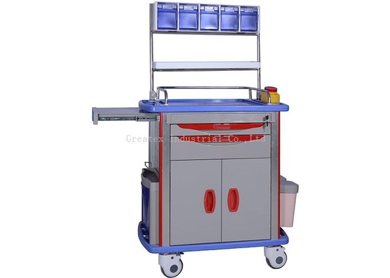 ABS Plastic Medical Trolley With Anesthesia Bridge Frame / Medicine Containers