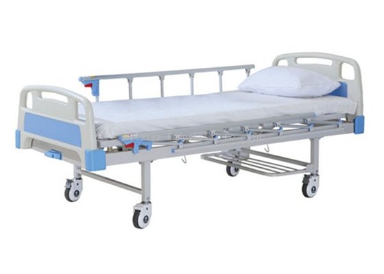 Single Crank Hospital Patient Bed Convenient Back Rest Adjusted By Manual