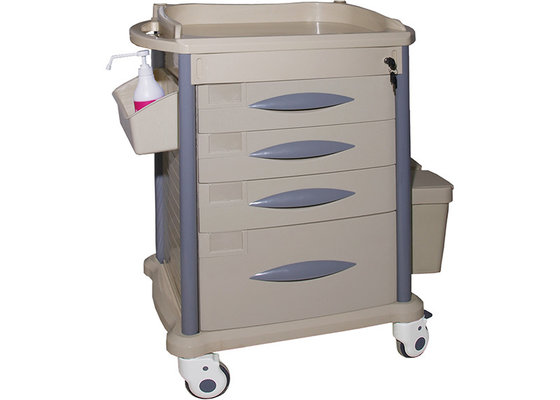 Easy Cleaning Plastic Medical Trolley , Custom Medical Carts Hospital Furniture