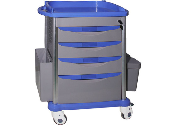 Nursery Treatment Medical Emergency Cart Multipurpose ABS Body Aluminum Columns