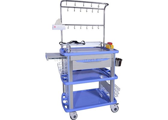 Anesthesia Treatment Plastic Medical Trolley , Multi Functional Nursing Trolley