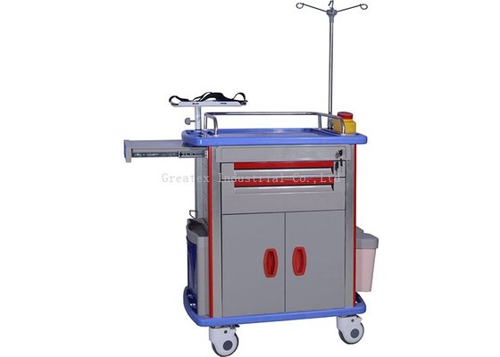 Durable Hospital Emergency Trolley Stainless Steel Guard Rail With File Bag