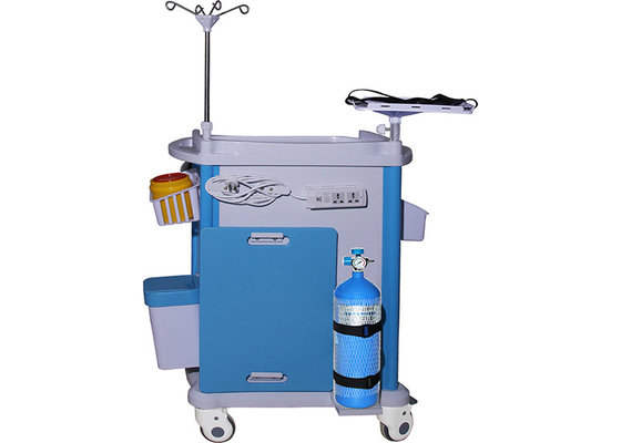High Reliability Medical Storage Trolley With Defibrillator Platform / CPR Board