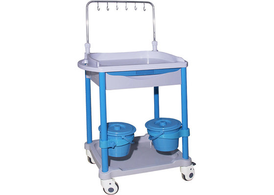 Movable Plastic Medical Trolley High Durability ABS Body Customized Styles
