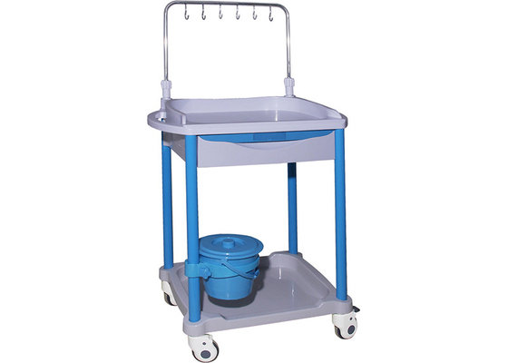 Movable Plastic Medical Trolley High Durability ABS Body Customized Styles