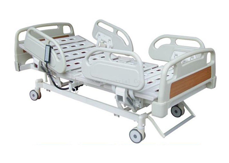 High Strength Electric Hospital Bed , Electric Patient Bed Steel Frame / ABS Side Rail