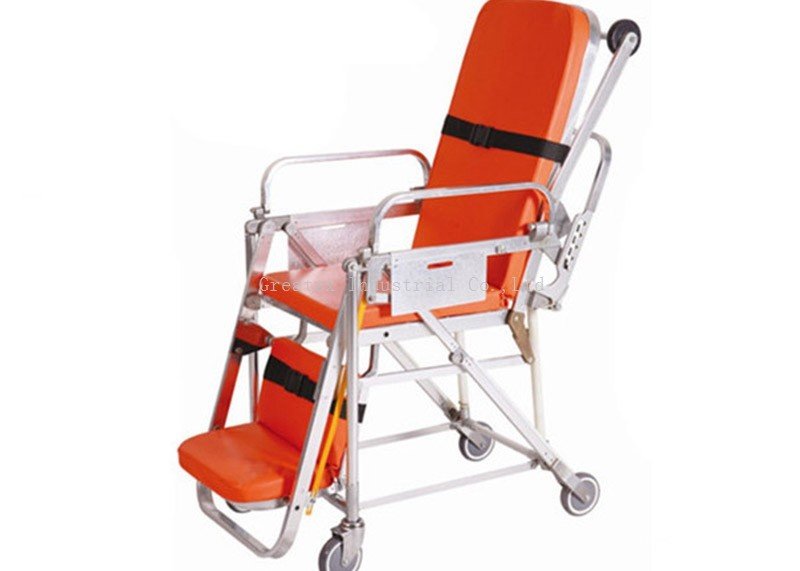 First Aid Patient Transfer Stretcher , Orange Collapsible Ambulance Stretcher