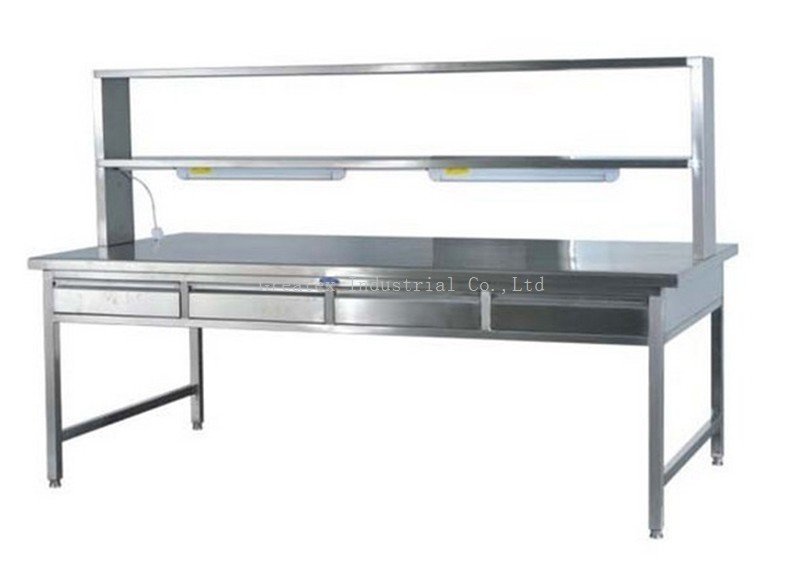 Durable Stainless Steel Medical Table With Light For Packing Sterilized Surgical Instrument