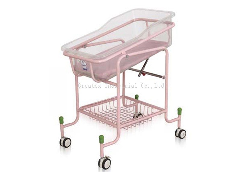 Lightweight Durable Pediatric Hospital Bed Clear Plastic Bassinet Fixed Height