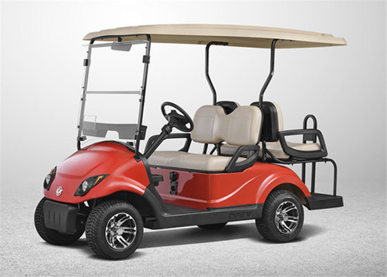 Red Color 48V 4 Seater Electric Golf Cart , Road Legal Golf Buggy SGS & TUV Certificate