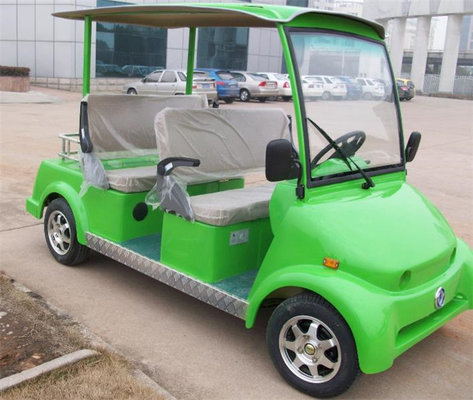 Green 4 Seat Electric Car Sightseeing Electric Vehicle For 4 Persons With DC Motor