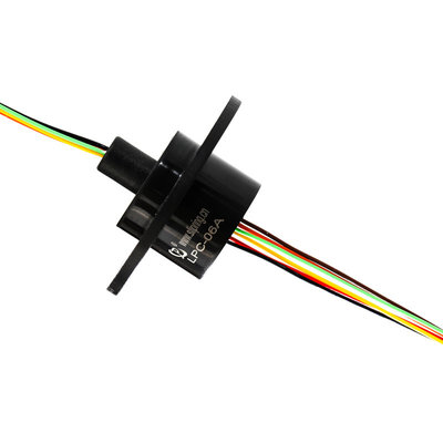 6 Wires 2A Circuits Electric Capsule Slip Ring  with Flange Compact Size and Gold to Gold Contact