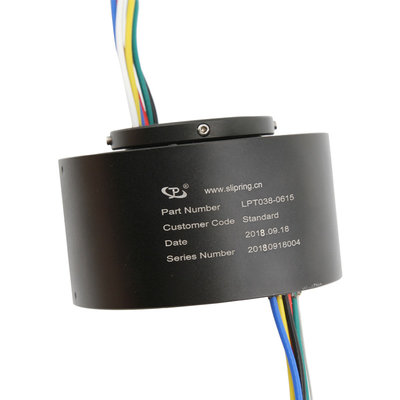 through hole slip ring 6 circuit 15A compatible with data bus protocol for construction machinery