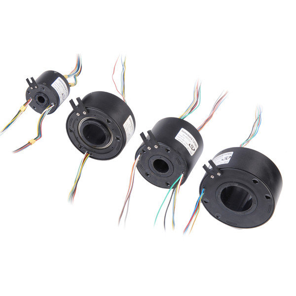 Through Bore Slip Ring 12 circuits Inner Diameter 25.4mm, Gold to Gold Contact  for Rotary index tables