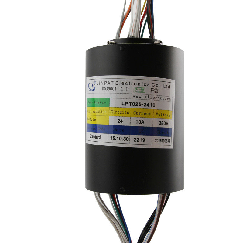Through hole slip ring current voltage optional 24 circuit 10A can be used for wind power generation equipment