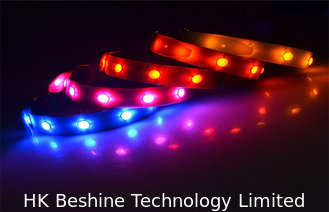 Durable Solar Pink Led Pet Collar USB Safety Lighted Dog Collars Glowing In Dark