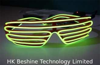 Super Bright Yellow Light Up Shutter Shade El Wire Sunglasses For Men / Women