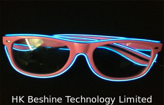 Eco - friendly Night Club Promo El LED Glow Sunglasses With Electro Luminous Wire