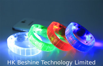 Custom Child Toy LED Flashing Bracelet Blister Card / Glow In The Dark Wristbands