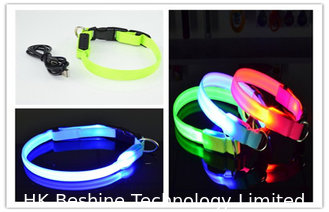 Eco-Friendly LED Pet Collar USB Rechargeable , Waterproof  flashing dog collars