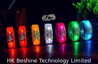 PVC ABS LED Flashing Bracelet Music Activated CE And RoHS Approved