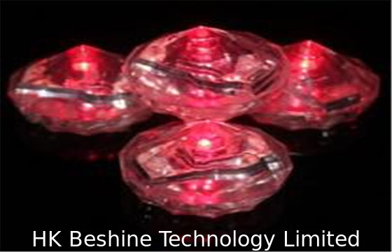 Resuable Button Controlled Glowing Ice Cubes Waterproof With Diamond Shape