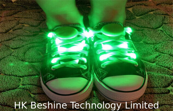 Green 40.55 Inches Length 8th Generation Glow Led Light Shoelaces Hip Hop For Nightclub