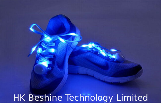 Christmas Party Favor 7 Colors Led Light Shoelaces Flashing Nylon Webbing