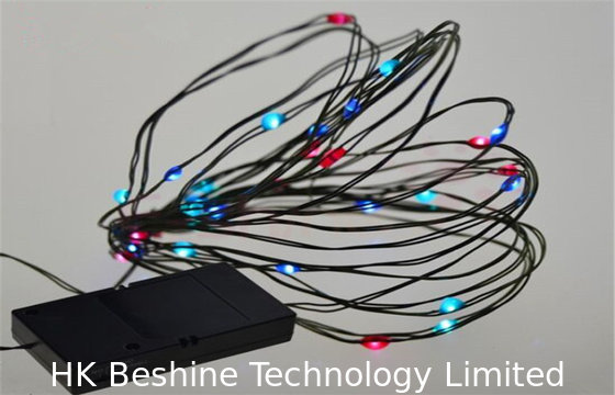 Outdoor Battery Operated Led String Lights , 20 Warm White Led Color