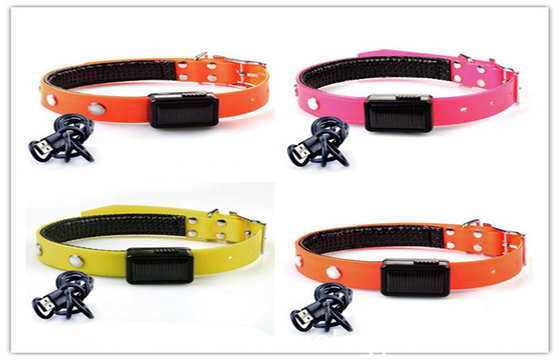 Durable Solar Pink Led Pet Collar USB Safety Lighted Dog Collars Glowing In Dark