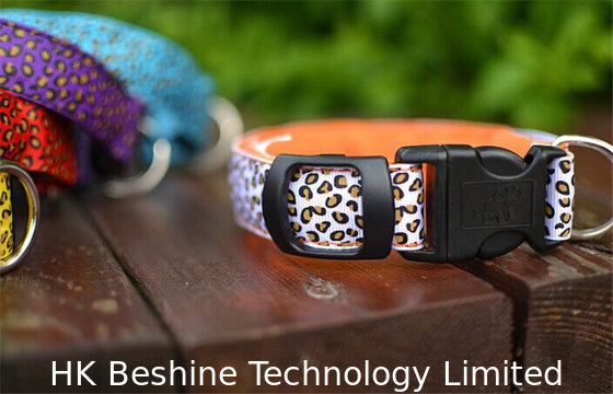 Leopard Printed Blue Lighting Led Dog Collars S M L Size Adjustable
