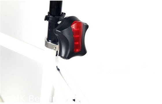 Water Resistant 2 * Red Laser Bicycle Led Lights Flashed In 7 Lighting Modes