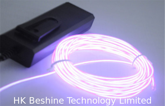 Flexible EL Lighting Wire White For Flash Advertisement / Neon Rope Light Electro Luminous Wire