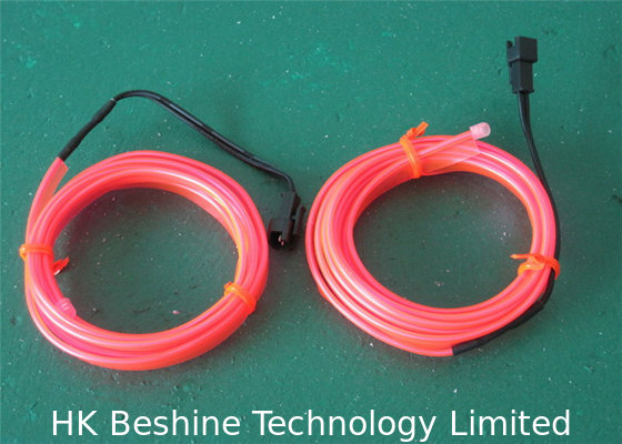 High Luminance Lighting EL Wire Pink / Neon Glowing Strobing Electroluminescent Wire