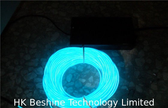 Transparent Blue Green EL Lighting Wire In Roll With 3V - 2 AA Batteries Pack
