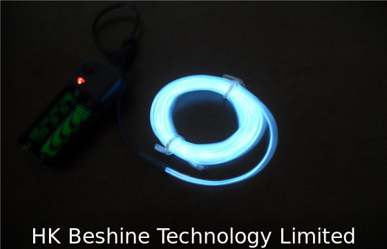 Transparent Blue Green EL Lighting Wire In Roll With 3V - 2 AA Batteries Pack