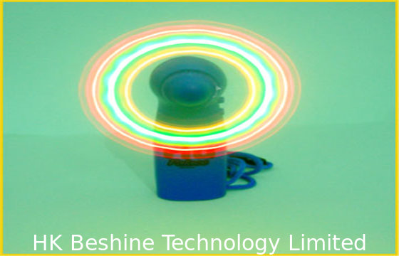 Electronic LED Flashing Glow In The Dark Fan With Color Logo Printing