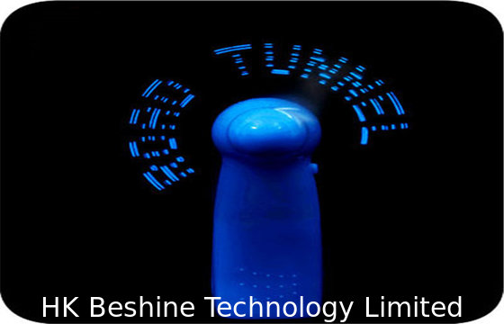 Fantastic Battery Powered LED Flashing Fan In White , Blue , Green , Black