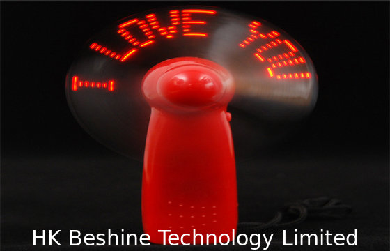 Promotion Mini Portable Cooling LED Light Fan 35MM , LED Text Message Fan