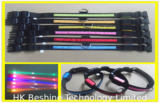 Unique Reflective LED Pet Collar For Small Animal , Visible Up To 200 Meters In The Night