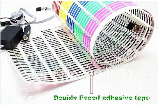 Electroluminescent EL Equalizer Car Sticker Green Yellow Red Blue With Custom Logo