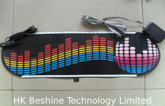 Electroluminescent EL Equalizer Car Sticker Green Yellow Red Blue With Custom Logo