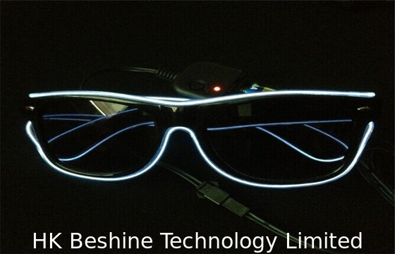 Eco - friendly Night Club Promo El LED Glow Sunglasses With Electro Luminous Wire