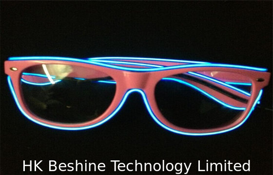 Eco - friendly Night Club Promo El LED Glow Sunglasses With Electro Luminous Wire