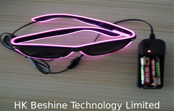 Pink Frame EL Wire Glow  Sunglasses